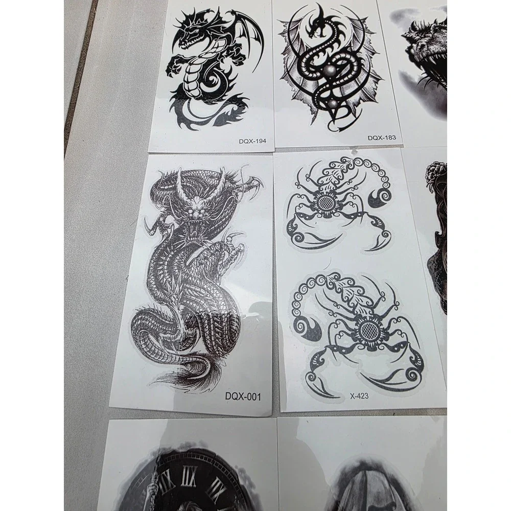 Unbranded | Makeup | 6 Pack Temporary Tattoos Black Tribal Dragon Skull ...